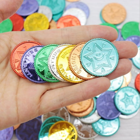 100PCS Pirate Gold Coins Plastic Gold Coins Toy Treasure Game For ...