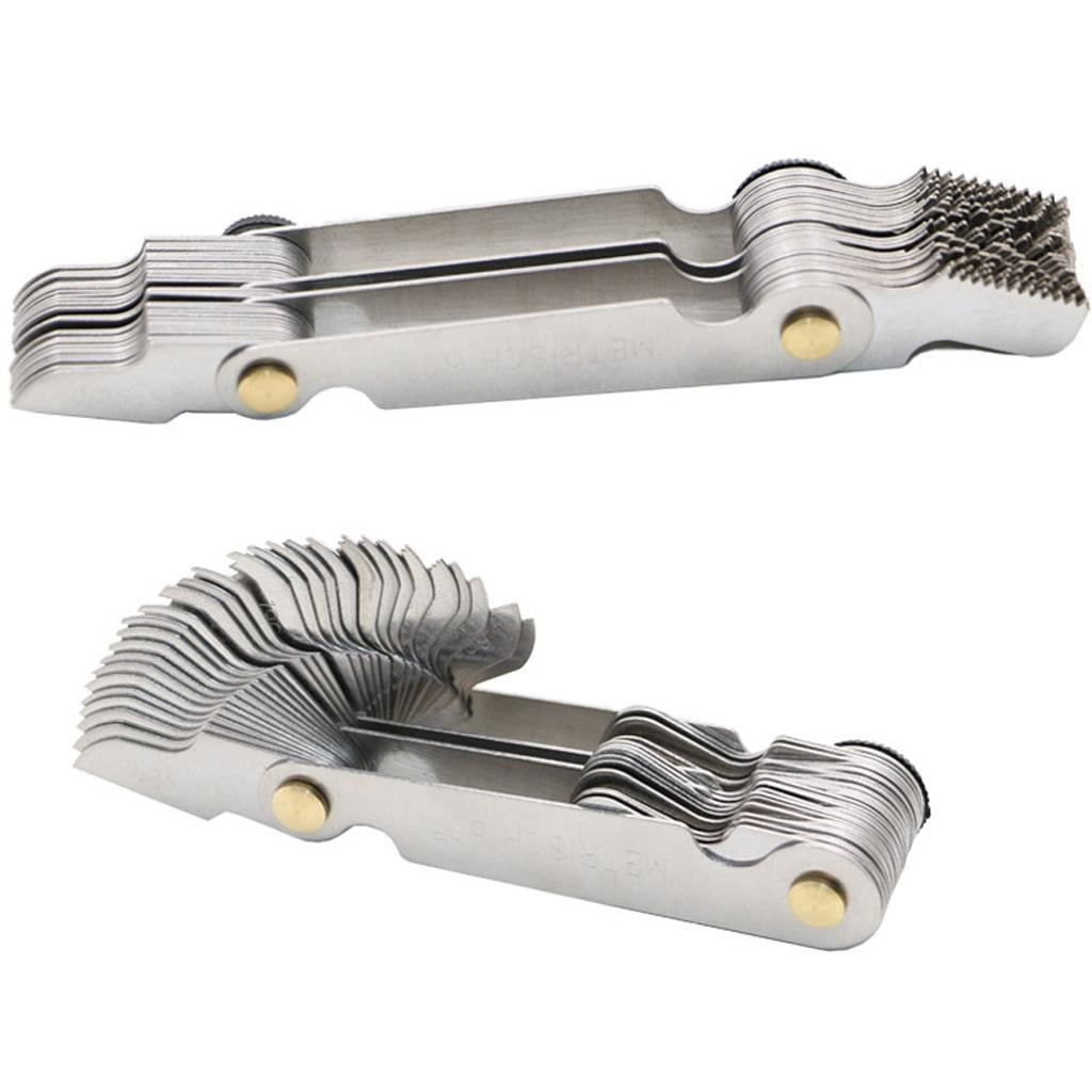 Buy 58 Metric 55/60 Degree Thread Measuring Screw Pitch Meter Kit ...