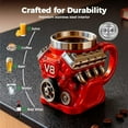 V8 Engine Block Coffee Mug - Hand-Painted Retro 3D Resin & 304 ...