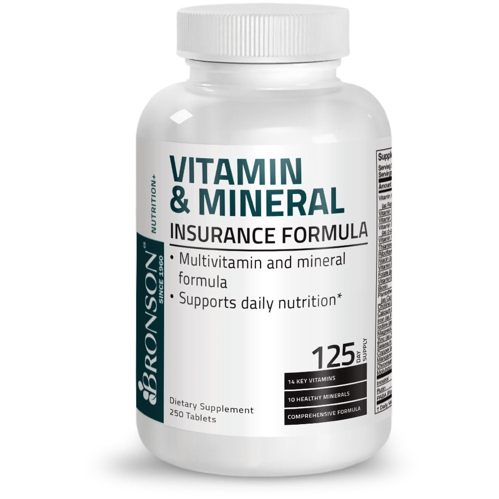 Bronson Vitamin & Mineral Insurance Formula, 250 Tablets - Walmart.com
