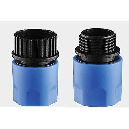 Blue Male and Female Expandable Garden Hose Adapters Faucet and Spray ...