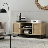 Nathan James Mina TV Stand with Doors for TVs up to 55", Oak - Walmart.com