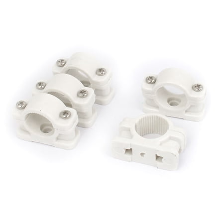 20mm Dia Wall Mounted Plastic Pipe Clip Clamp Fastener White 5pcs ...