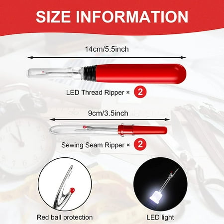 Seam Ripper Tool with Light Kit 2 Piece Large LED Seam Ripper ...