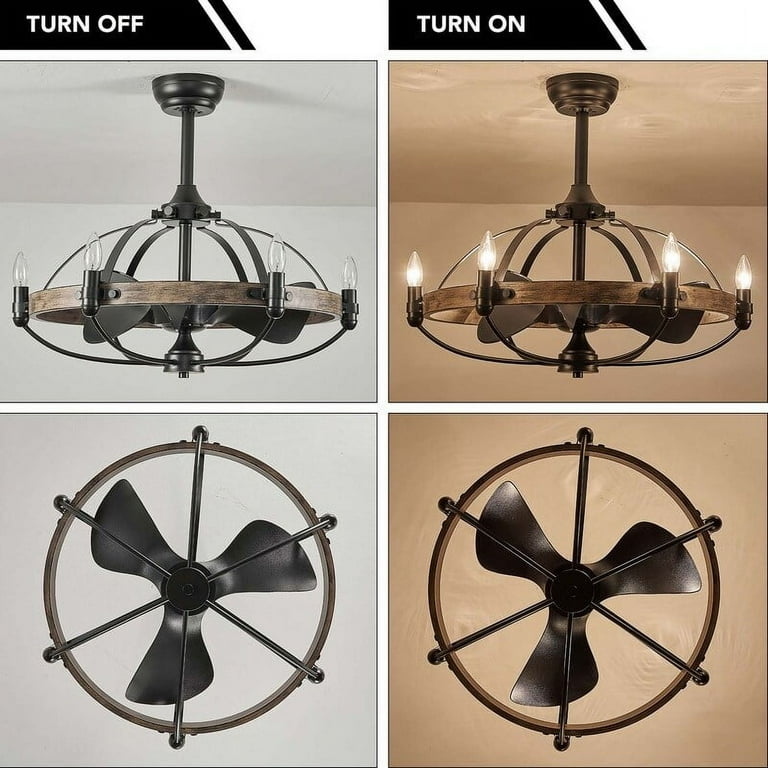 Wagon Wheel Ceiling Fans With Lights | Shelly Lighting