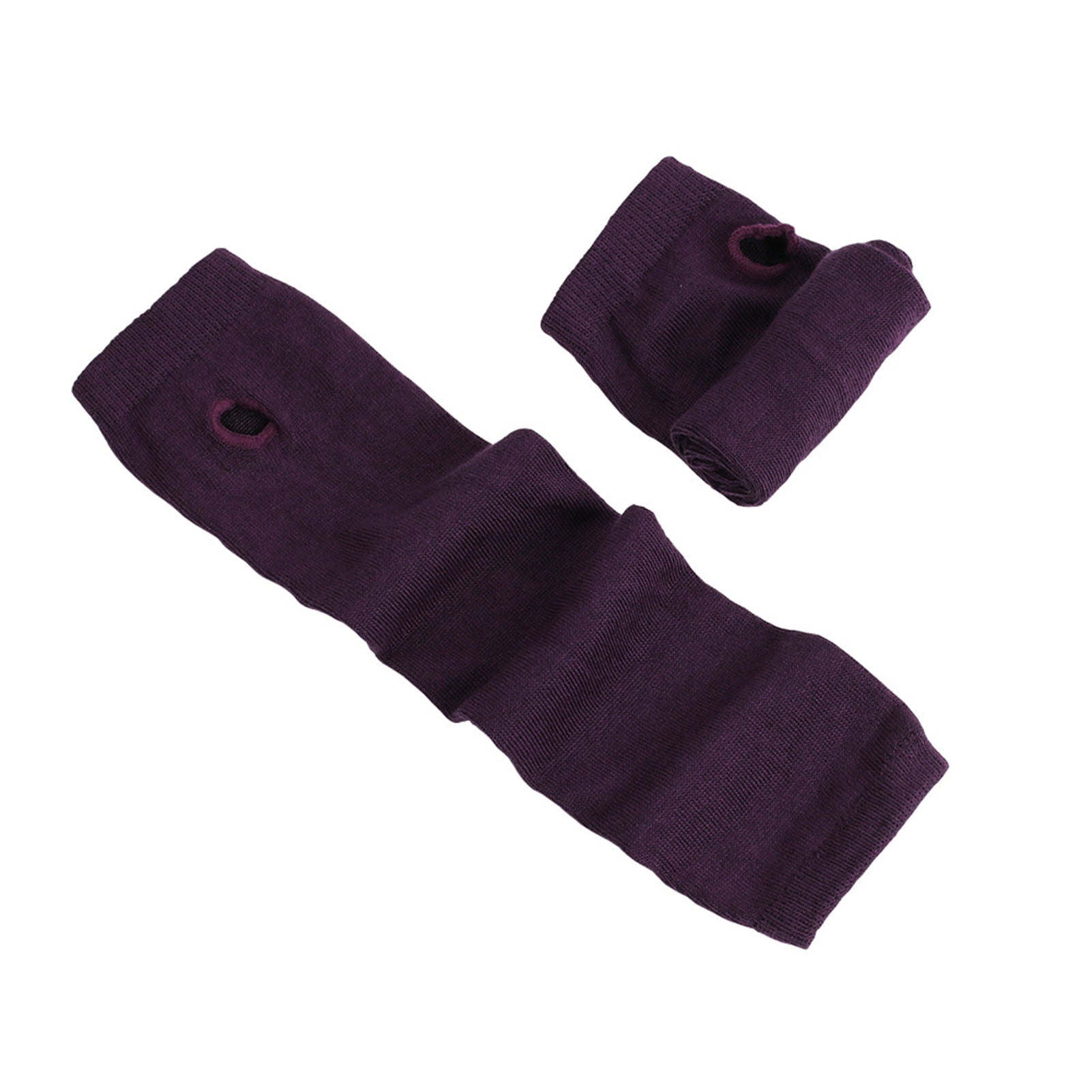 GROFRY Striped 1 Pair Striped Half Finger Arm Covers Women Crochet ...