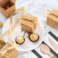 Kraft Gift Candy Box with Gold Dots Bulk 2x2x2 inches with Ribbon Party ...