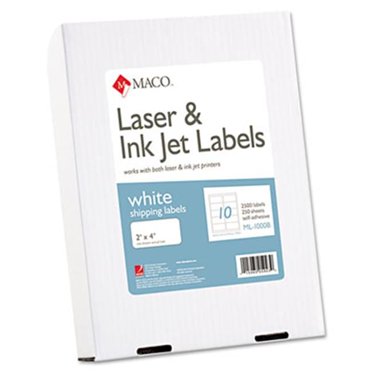 Maco, MAC42451, High Speed Data Processing Labels, 5000 / Box, White ...