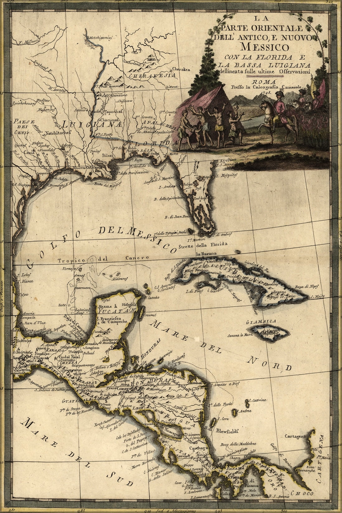 24"x36" Gallery Poster, map mexico cuba florida louisiana 1798 in ...