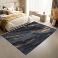 Black Marble Abstract Area Rug, Modern Stone Pattern Carpet, Washable ...