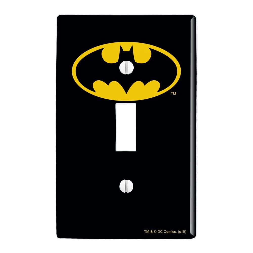 Batman Classic Bat Shield Logo Plastic Wall Decor Toggle Light Switch ...