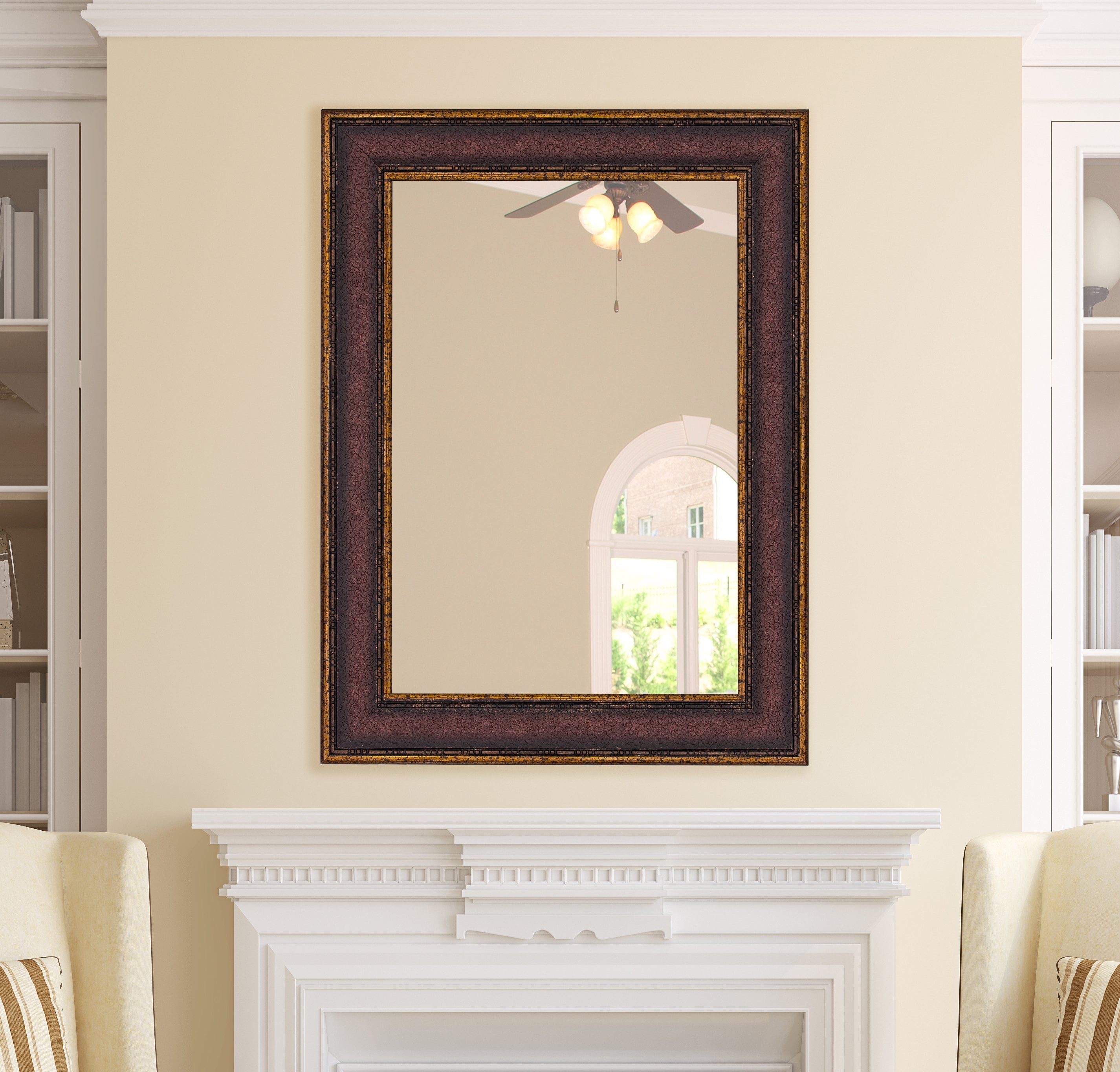 Hitchcock Butterfield Burgundy Devon Embossed Mirror - Walmart.com