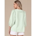 DARING DIVA Women's Button Down Striped Dressy Blouse Ruffled Sleeve S ...