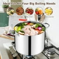 20 Qt Large Stock Pot，Stainless Steel Stockpot with Lid for Boiling ...