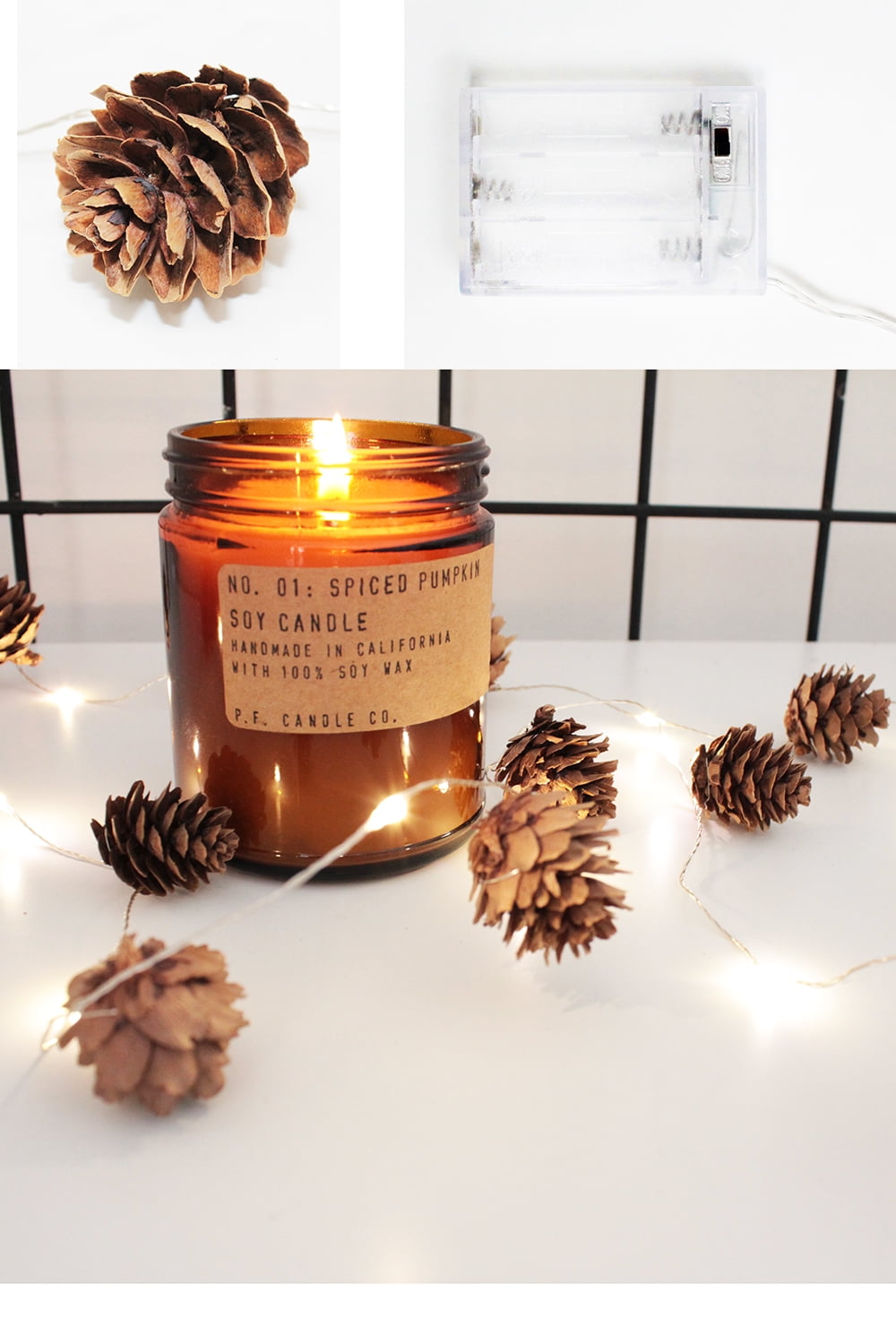 Perfect Holiday 15 LED Mini Pine Cone String Lights Battery Operated ...