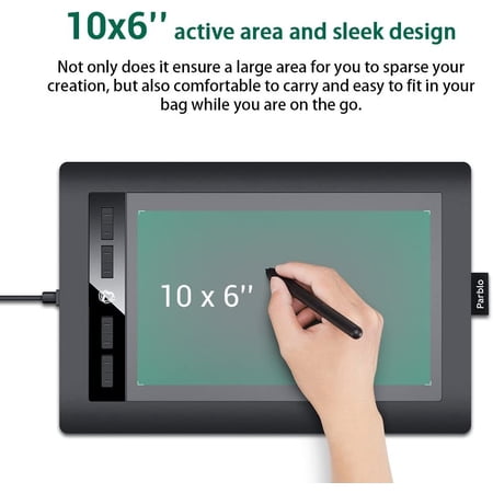 A610s Graphic Drawing Tablet with 8192 Pressure Sensitivity Stylus Pen ...