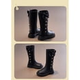Big Girls' Knee-High Princess Boots, Faux Leather Side-Zip Tall Boots ...