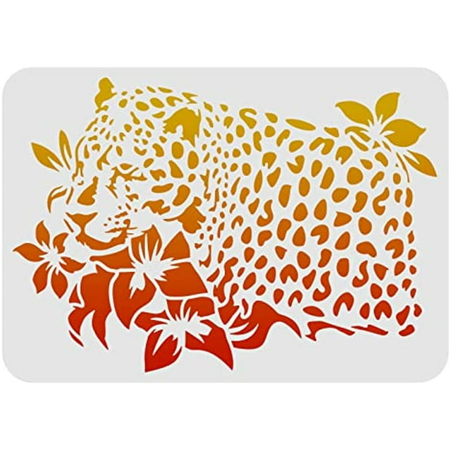 Leopard Stencils A4 Plastic Leopard Drawing Painting Stencils Leopard ...