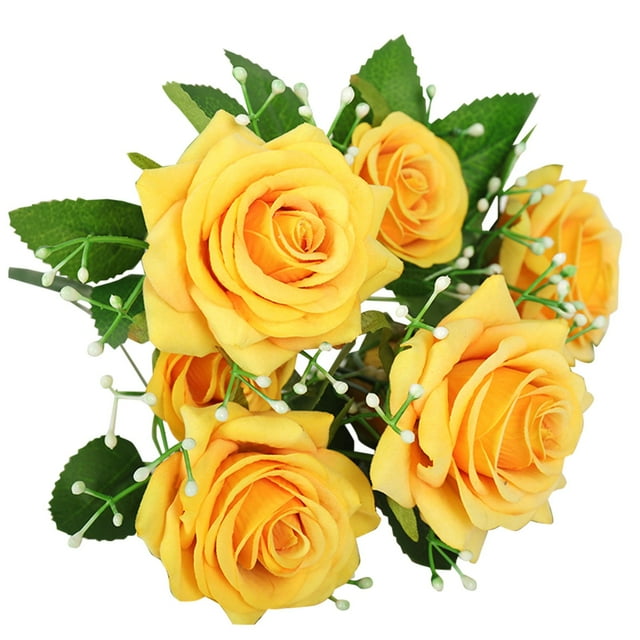 Bunch Faux Roses Rose Home Party Wedding Decor Fake Rose Bouquet Roses ...