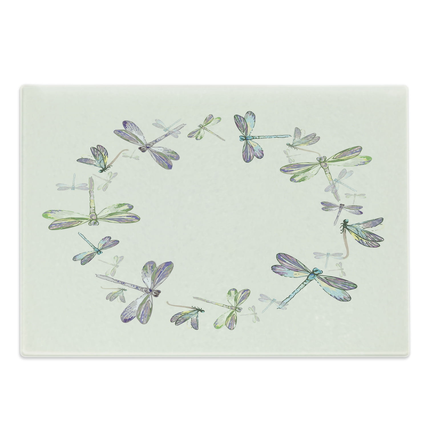 Dragonfly Cutting Board, Dragonflies in Circular Formation Hand Drawn ...