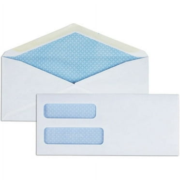 Double Window Business Envelope, #8 5/8, Square Flap, Gummed Closure, 3 ...