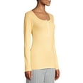 Women's Long Sleeve Henley Rib T-Shirt - Walmart.com