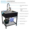 Transolid 25-in. Stainless Steel Laundry Sink with Wash Stand Black ...