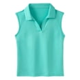 Byoo Big Girls Sleeveless Polo Shirts Solid Color V-Neck Athletic Kids ...