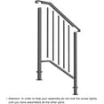 Rongfun Handrails for Outdoor Steps, Black Wrought Iron Handrail Fits 2 ...