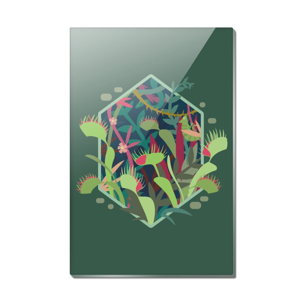 Venus Fly Trap and Tropical Plants Rectangle Acrylic Fridge ...