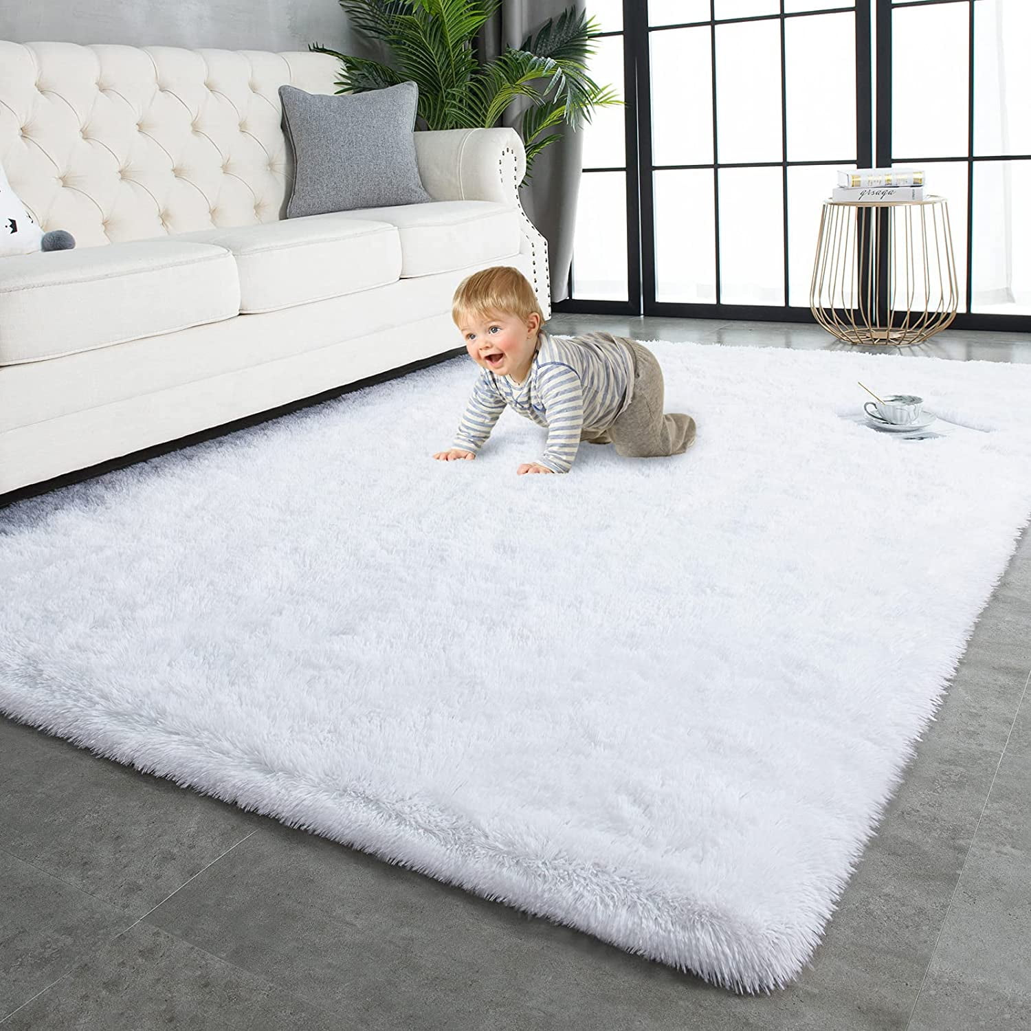 TWINNIS Super Soft Fluffy Carpets Shaggy Area Rugs For Living Room ...