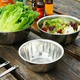 Stainless Steel Food Prep Cooking Mixing Bowl Set, Metal Nesting Bowls ...