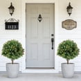 23.6in Artificial Boxwood Topiary Tree, Wenini Realistic Plastic Hedge ...