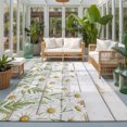 Area Rug 3x5ft, Farmhouse Wildflower Daisy Washable Rugs for Living ...