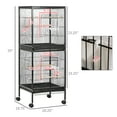 PawHut Large Bird Cage with 1.7 ft. Width for Wingspan, Bird Aviary ...