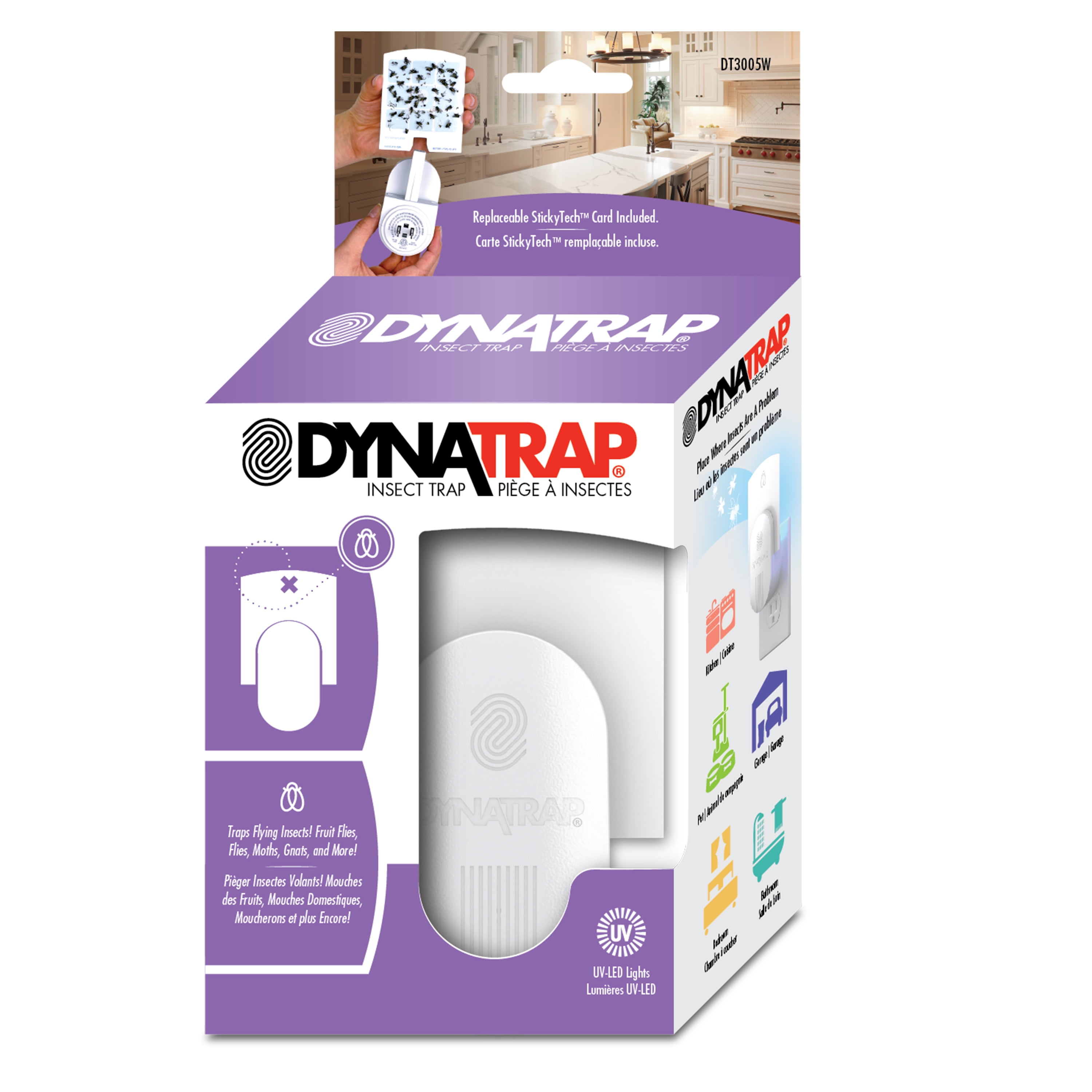 DynaTrap DOT White Indoor Fly Trap with 1 StickyTech Card - 1 Trap ...