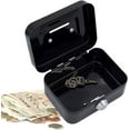 SkyAuks Small Metal Cash Box, Money Box with Lock and Slot, Portable ...