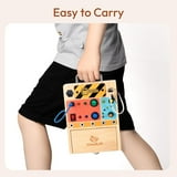 Woodtoe 3-in-1 Busy Board with Led Light Switch, Montessori Toddler ...