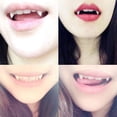 2 Pcs Halloween Creepy Luminous Fangs — White Finish with Eerie Glow ...