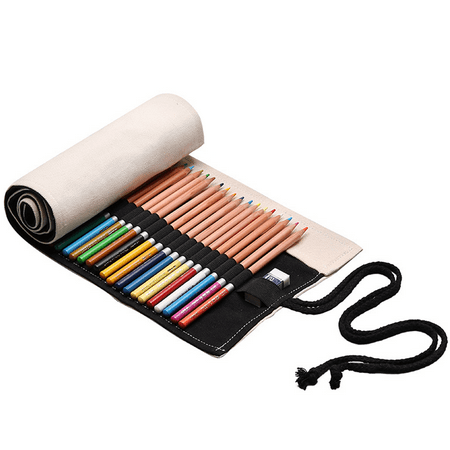 Canvas Pencil Wrap,Coloring Pencil Holder Organizer Drawing Coloring ...