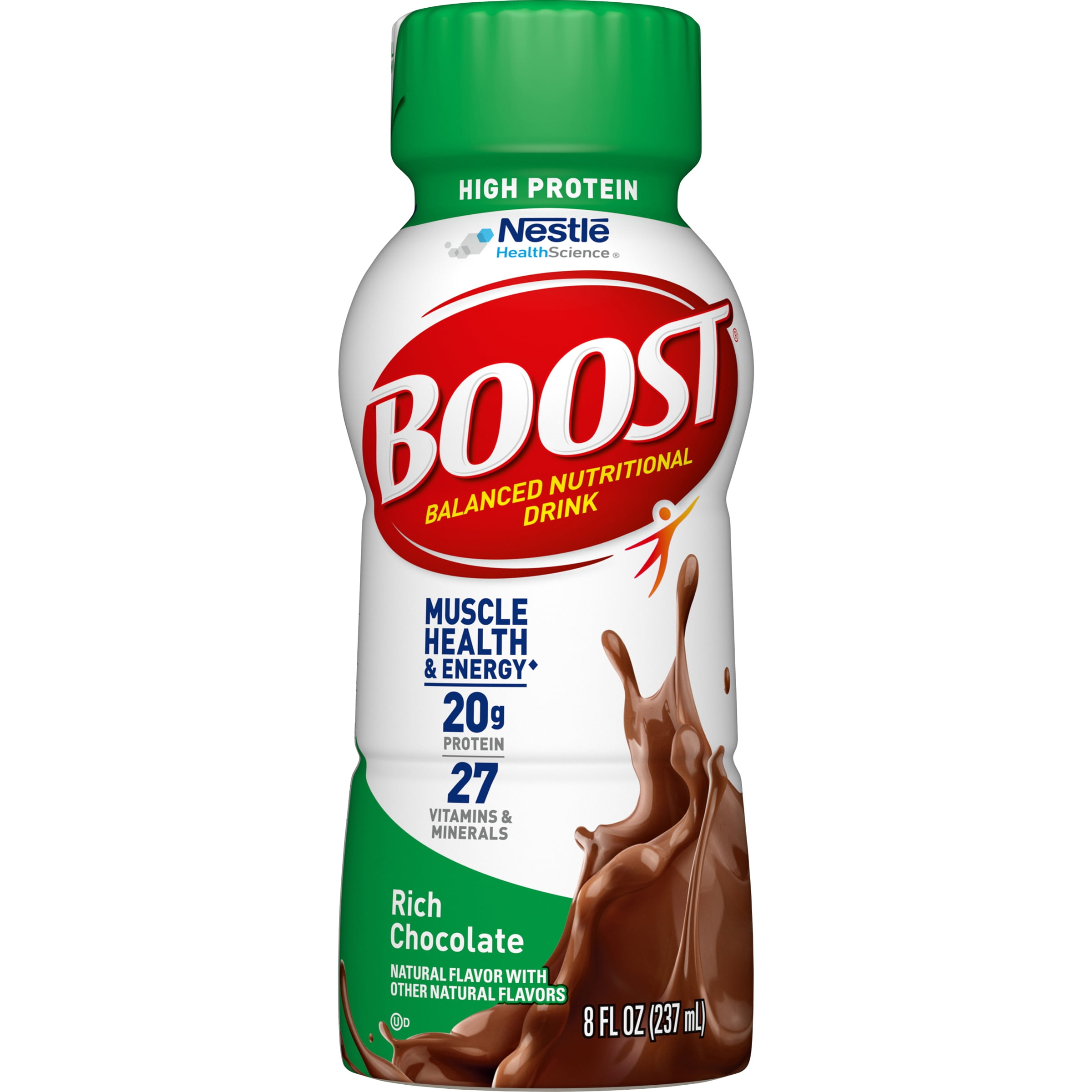 BOOST High Protein Nutritional Drink, Rich Chocolate, 20g Protein, 8 fl ...