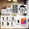 10Pcs 10 Styles Christmas Snowman Face PET Hollow Out Drawing Painting ...