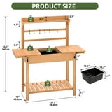Uforic Outdoor Workstation with Sliding Tabletop & Hooks, Weatherproof ...