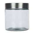 Mainstays Glass Storage Canisters with Stainless Steel Lids, 4 Piece ...