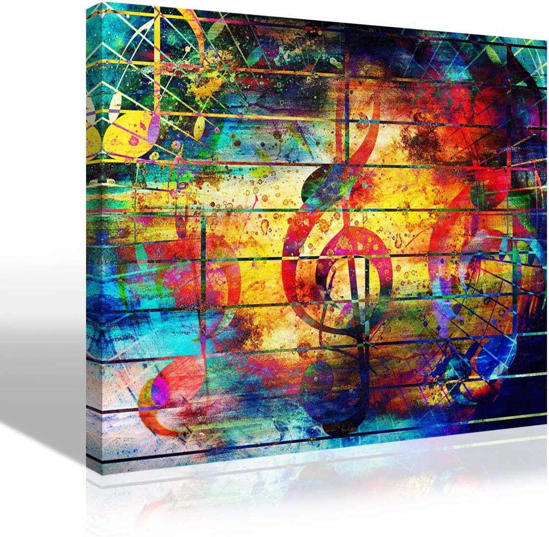 Abstract Picture Watercolor Collage Music Notes Violin Clef Painting ...