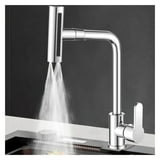 4 Modes Waterfall Kitchen Faucet, Stream Sprayer Stainless Steel Hot ...