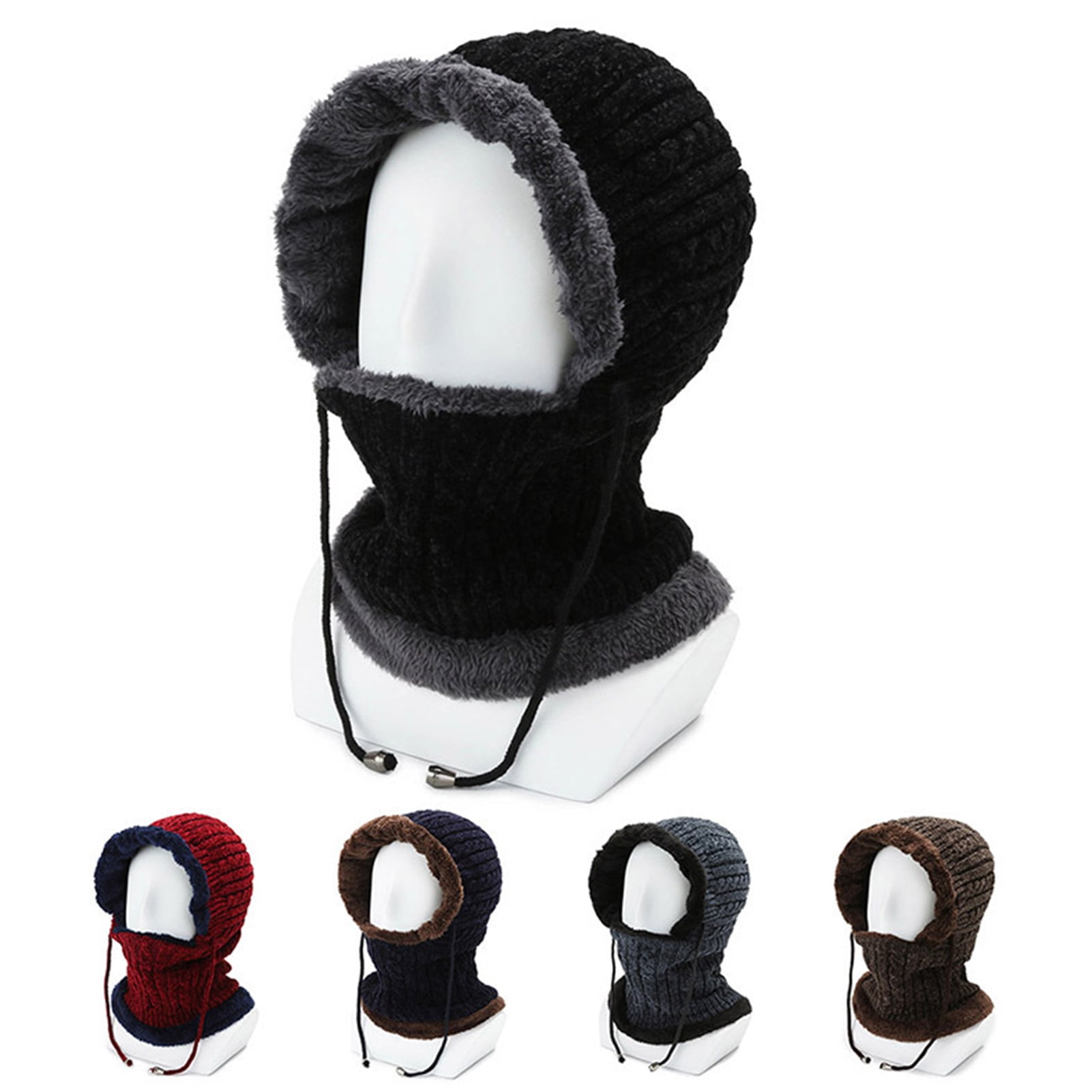 SPRING PARK Unisex Men Women Winter Balaclavas Hat Warm Collar Knitted ...