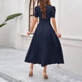 Aellinatey Women's pleated dress, business casual short-sleeved A-line ...