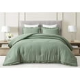 Chezmoi Collection Nora Comfortable 3-Piece Sage Green Ruffled Edge ...