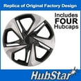 HubStar Hubcap Set for Honda Civic 2019-2021, 16-inch Replica Silver-Black Wheel Cover (Set of 4 ...
